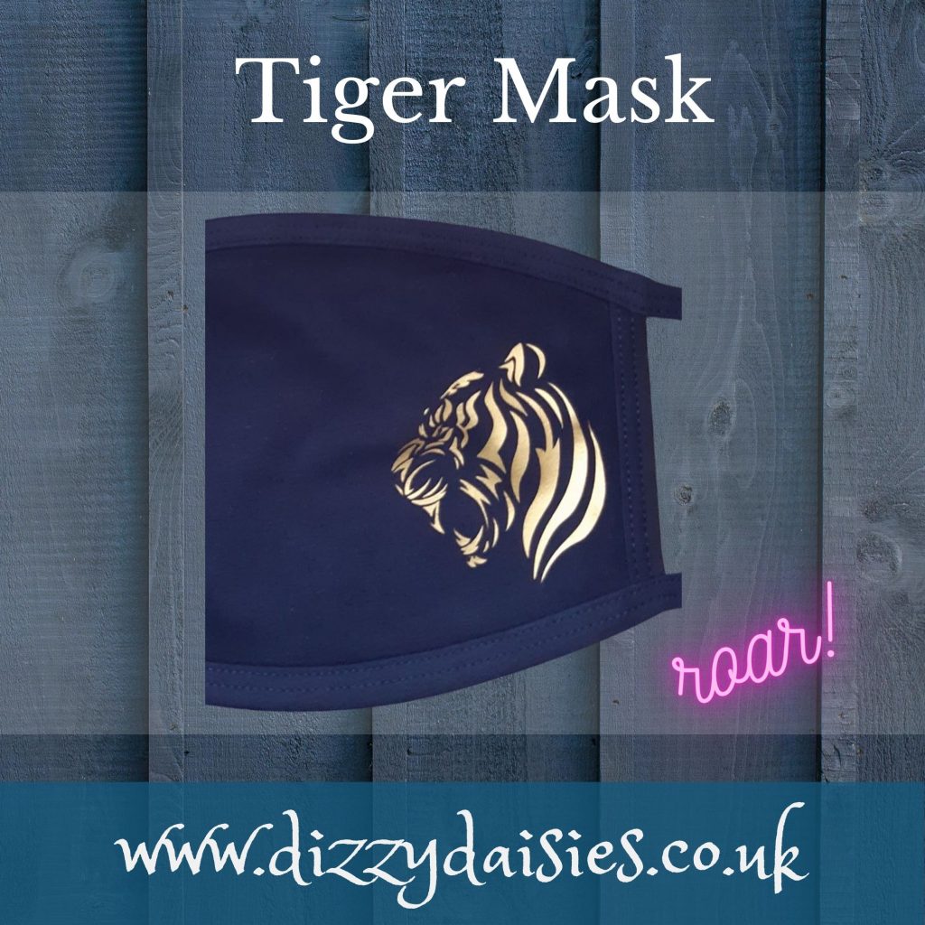 Tiger Face Mask - Custom Printed by Dizzy Daisies