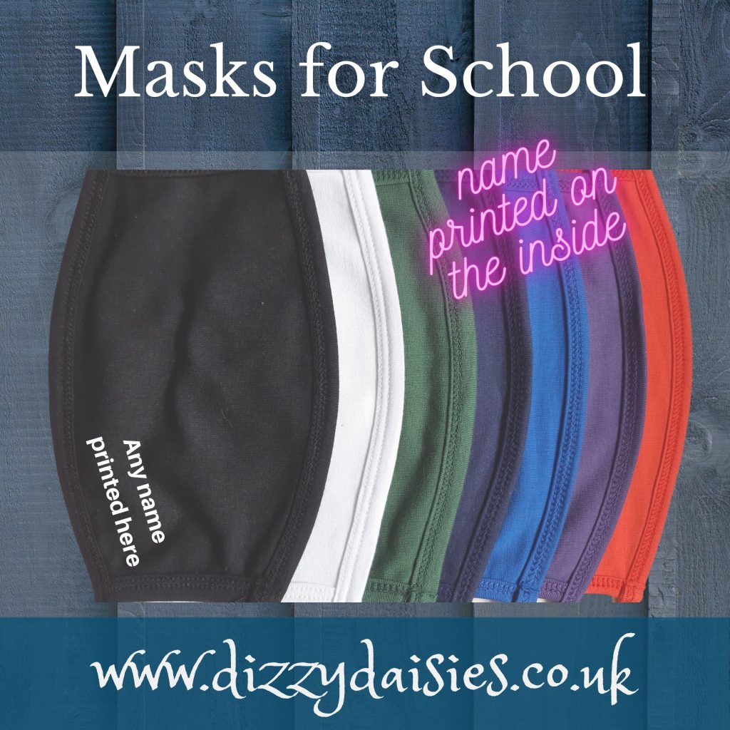 School Face Masks - Custom Printed by Dizzy Daisies